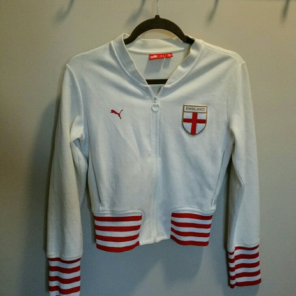 Puma | Jackets & Coats | Puma England White Track Jacket | Poshmark